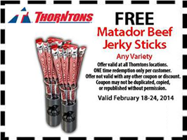 FREE Matador Beef Jerky Sticks at Thorntons! - Coupons and Freebies Mom